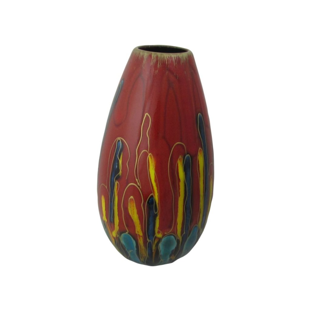 Red Mirage Design Cone Vase Anita Harris Art Pottery - Stoke Art Pottery