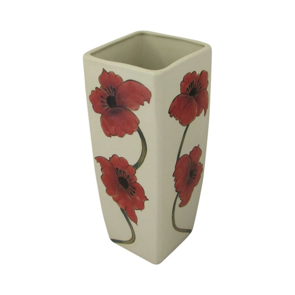 Poppy Design Stoneware Vase by Burslem Pottery. - Stoke Art Pottery
