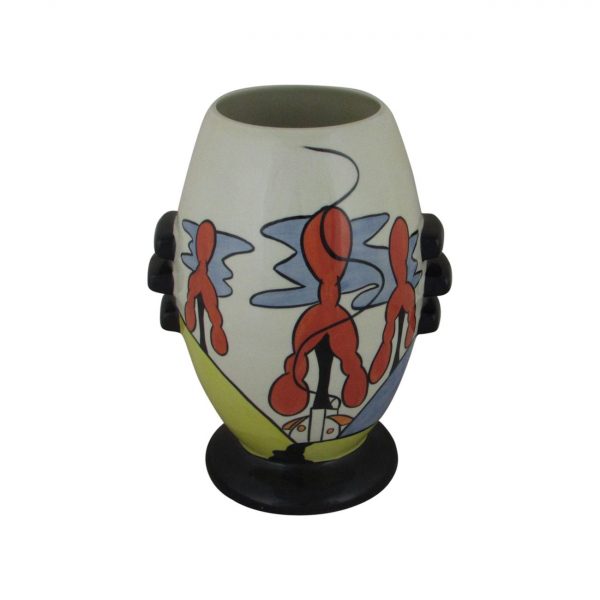 Inglewood Design Three Knob Vase Lorna Bailey Art Ware - Stoke Art Pottery