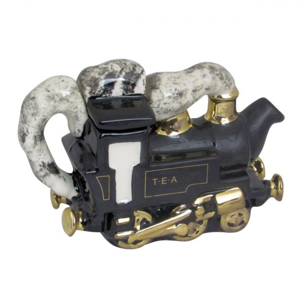Steam Loco One Cup Teapot Black Carters of Suffolk - Stoke Art Pottery