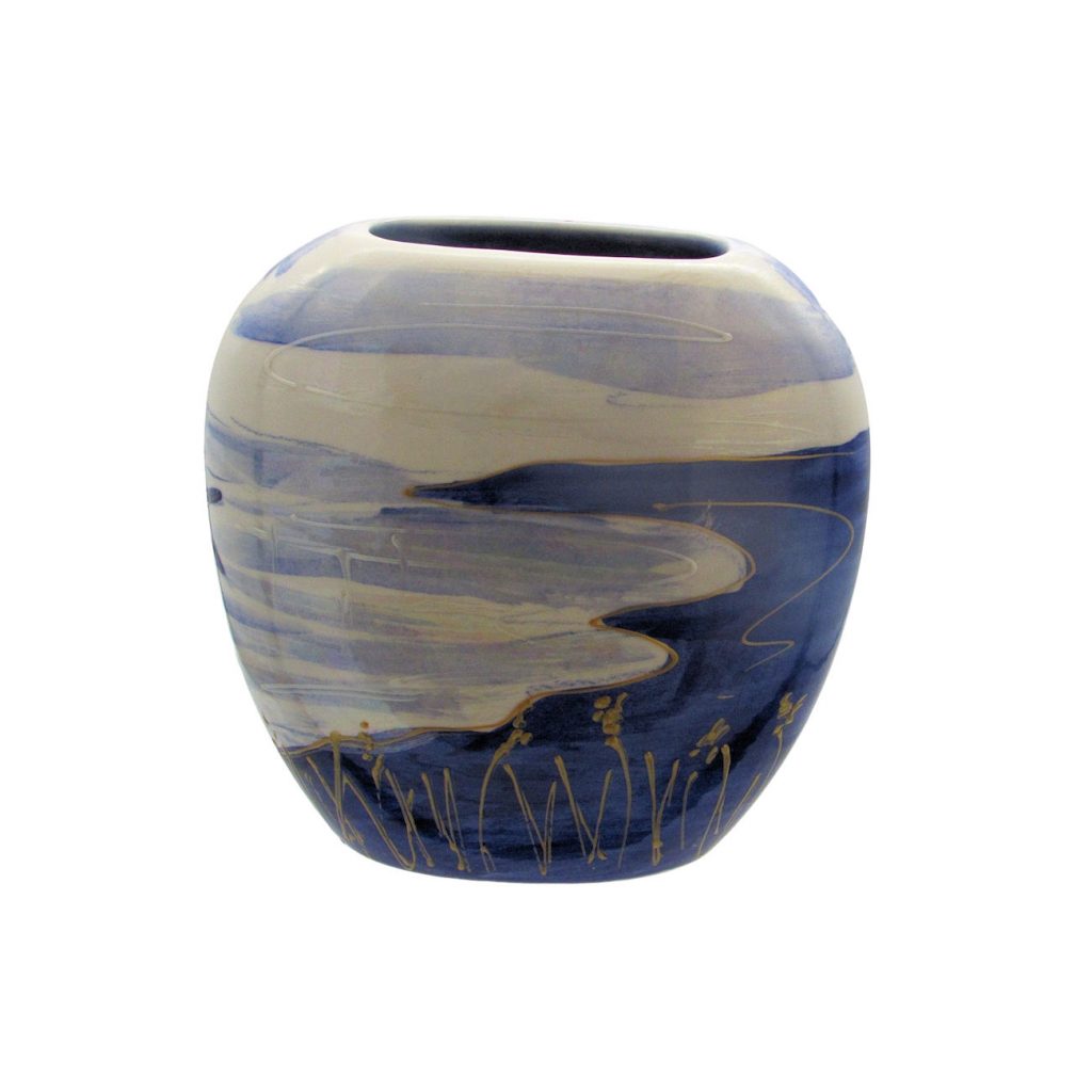 Blue Bird Design Vase Anita Harris Art Pottery - Stoke Art Pottery