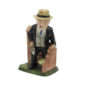Winston Churchill Bricklayer Figure Bairstow Pottery - Stoke Art Pottery