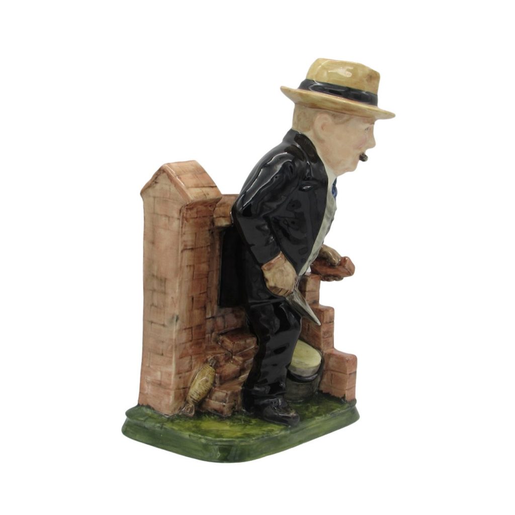 Winston Churchill Bricklayer Figure Bairstow Pottery - Stoke Art Pottery
