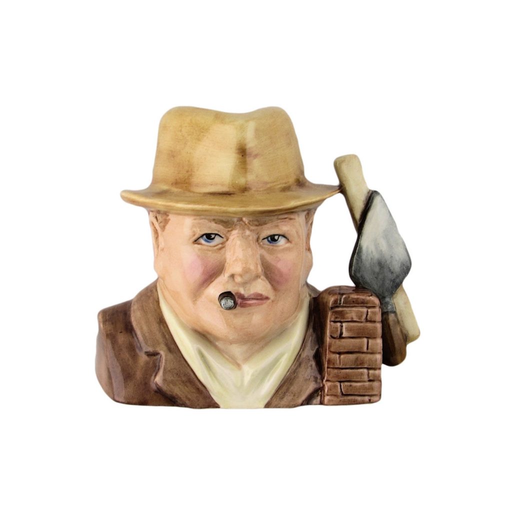 Churchill Bricklayer Design Toby Jug Bairstow Pottery - Stoke Art Pottery
