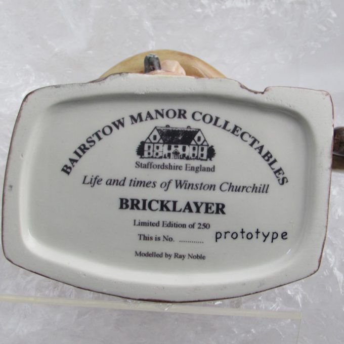 Churchill Bricklayer Design Toby Jug Bairstow Pottery - Stoke Art Pottery