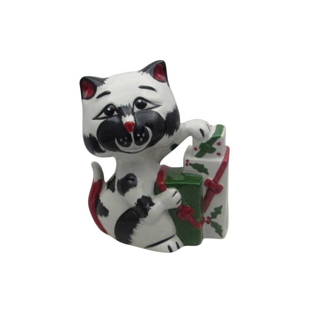 Christmas Present Cat by Lorna Bailey Artware - Stoke Art Pottery