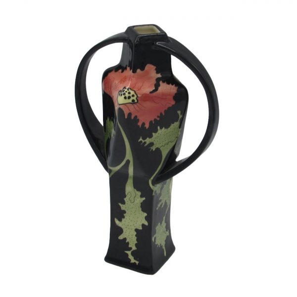 Papaver Design Vase Trial Black Ryden - Stoke Art Pottery