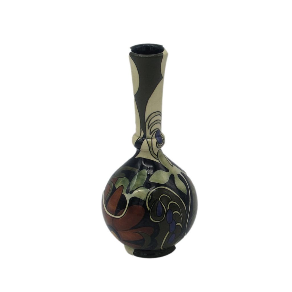 Black Ryden Vase Autumn Call Design - Stoke Art Pottery