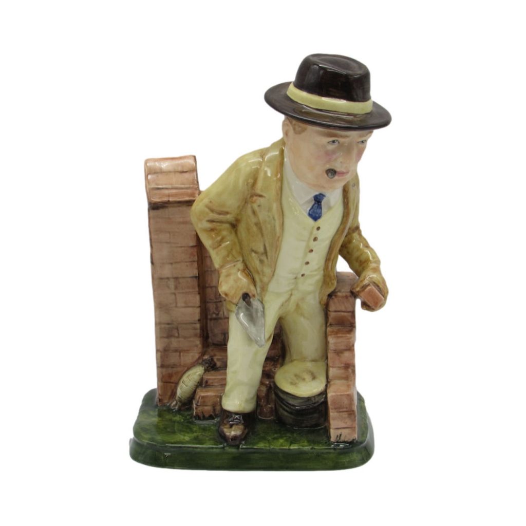 Winston Churchill Bricklayer Figure Bairstow Pottery - Stoke Art Pottery