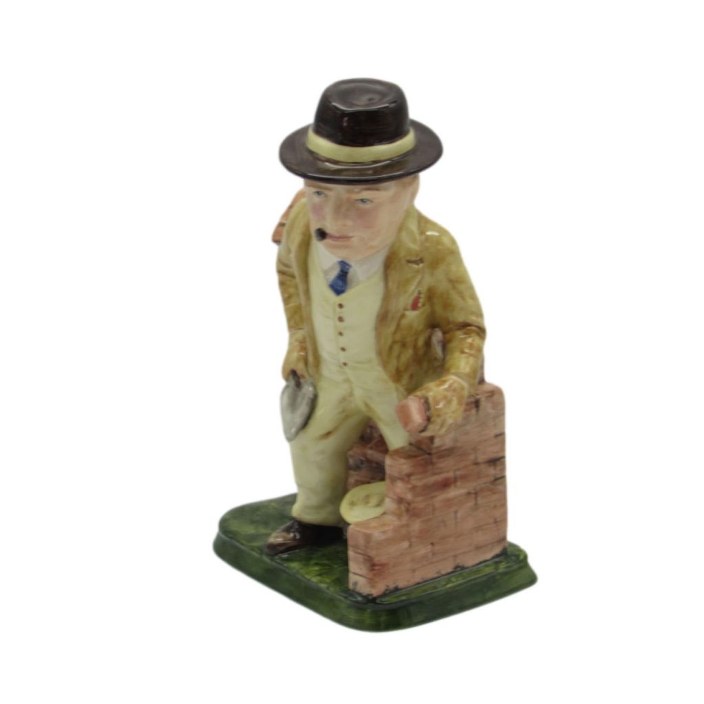 Winston Churchill Bricklayer Figure Bairstow Pottery - Stoke Art Pottery