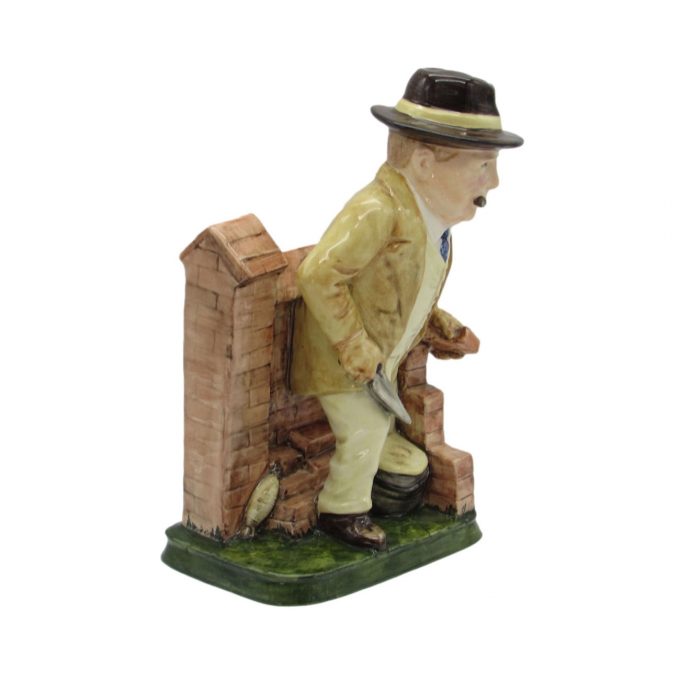 Winston Churchill Bricklayer Figure Bairstow Pottery - Stoke Art Pottery