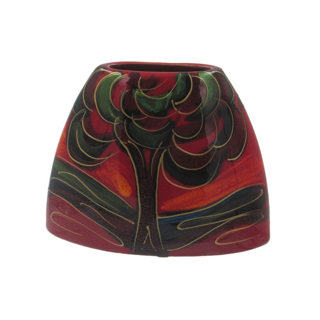 Deco Trees Design 12cm Vase Anita Harris Art Pottery - Stoke Art Pottery