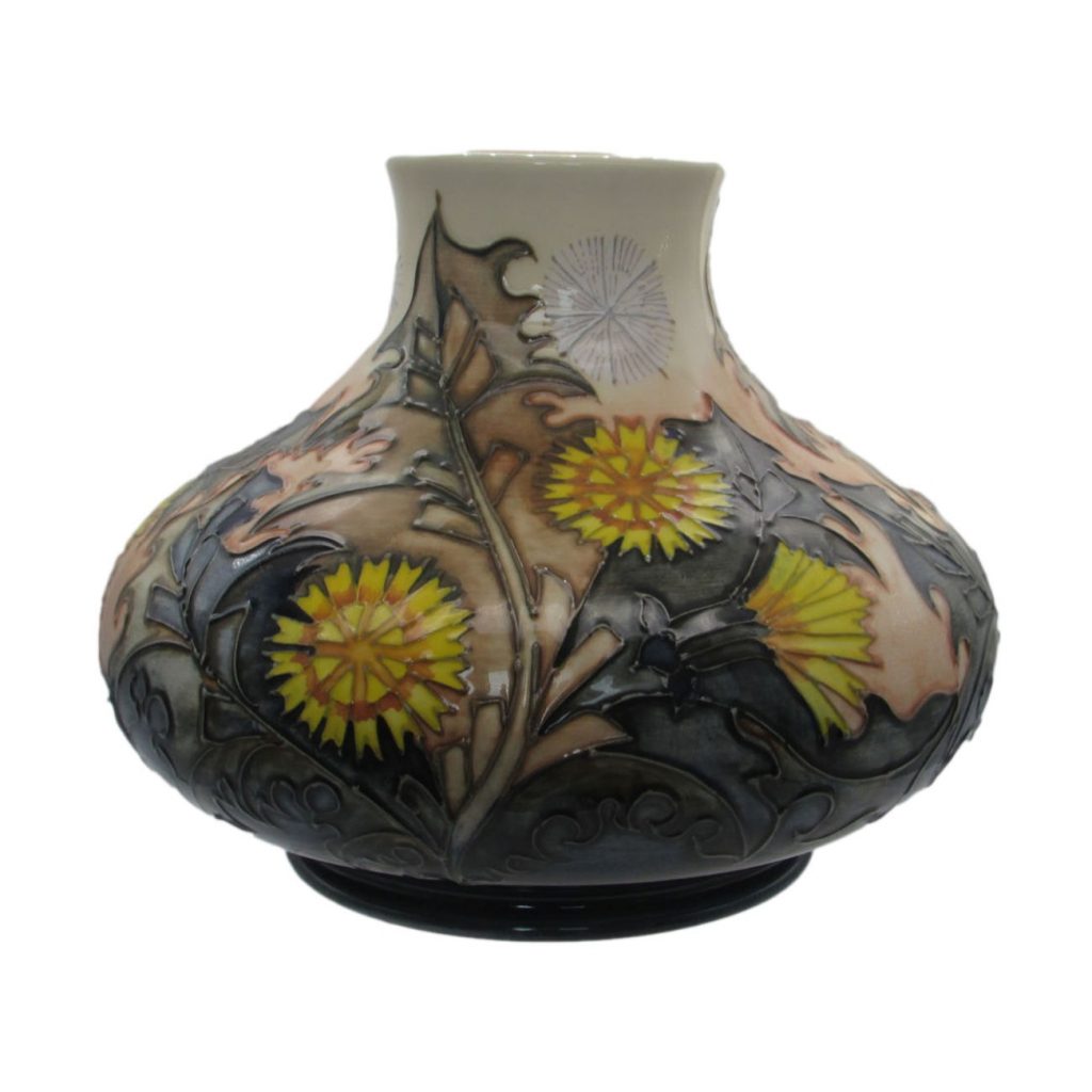Dandelion Design 17cm Vase Moorcroft Pottery - Stoke Art Pottery