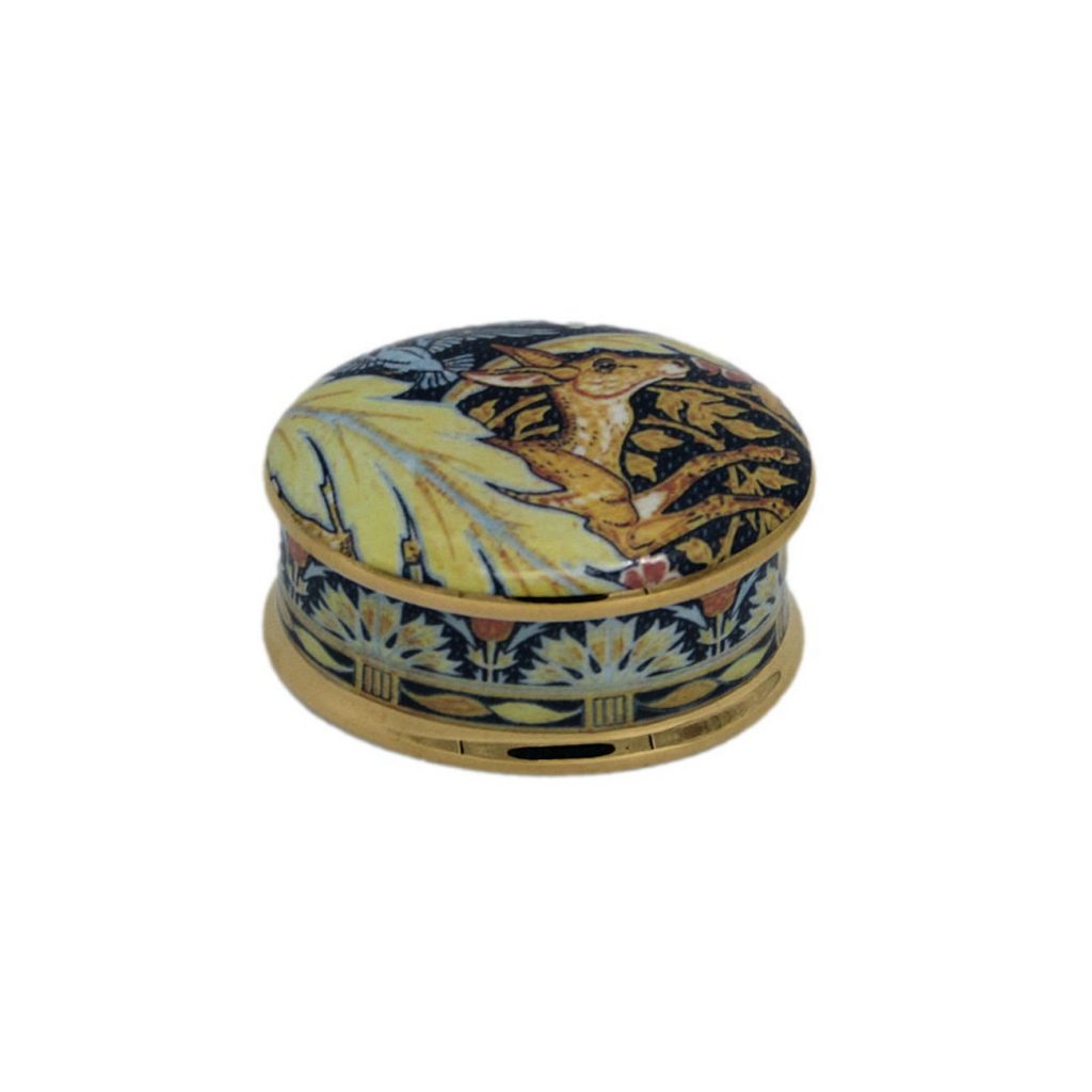 Deer and Fern Oval Trinket Box | Walter Crane - Stoke Art Pottery