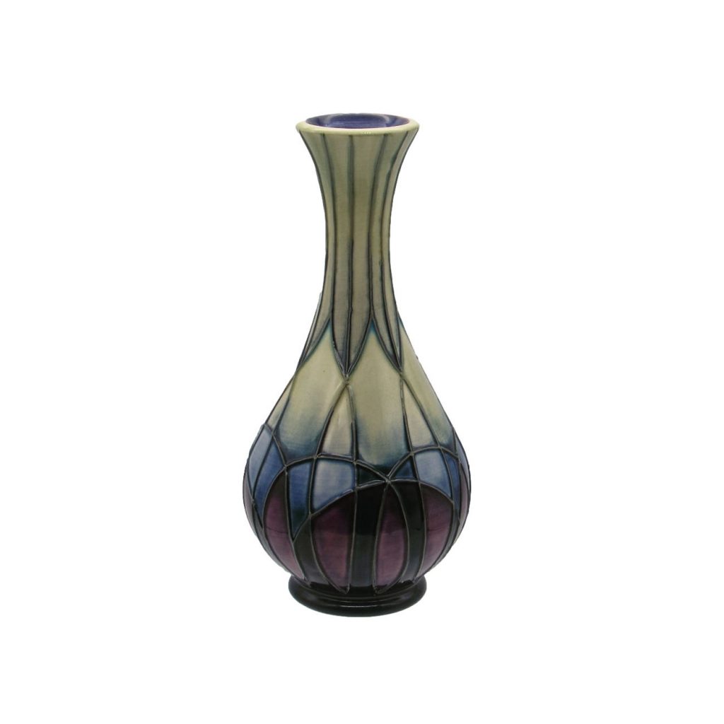 Indigo Design 16.5cm Vase Moorcroft Pottery - Stoke Art Pottery