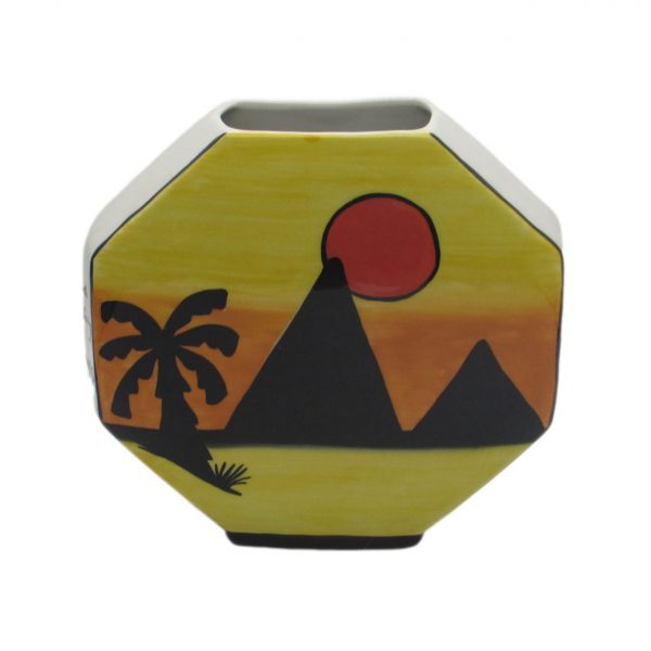 Pyramid Design Octagonal Vase Lorna Bailey Artware - Stoke Art Pottery