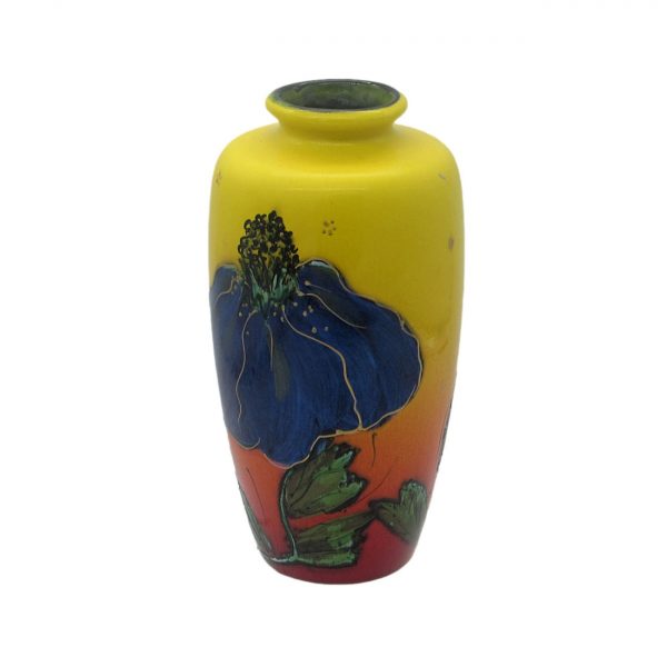 Blue Poppy Design Vase by Anita Harris Art Pottery - Stoke Art Pottery