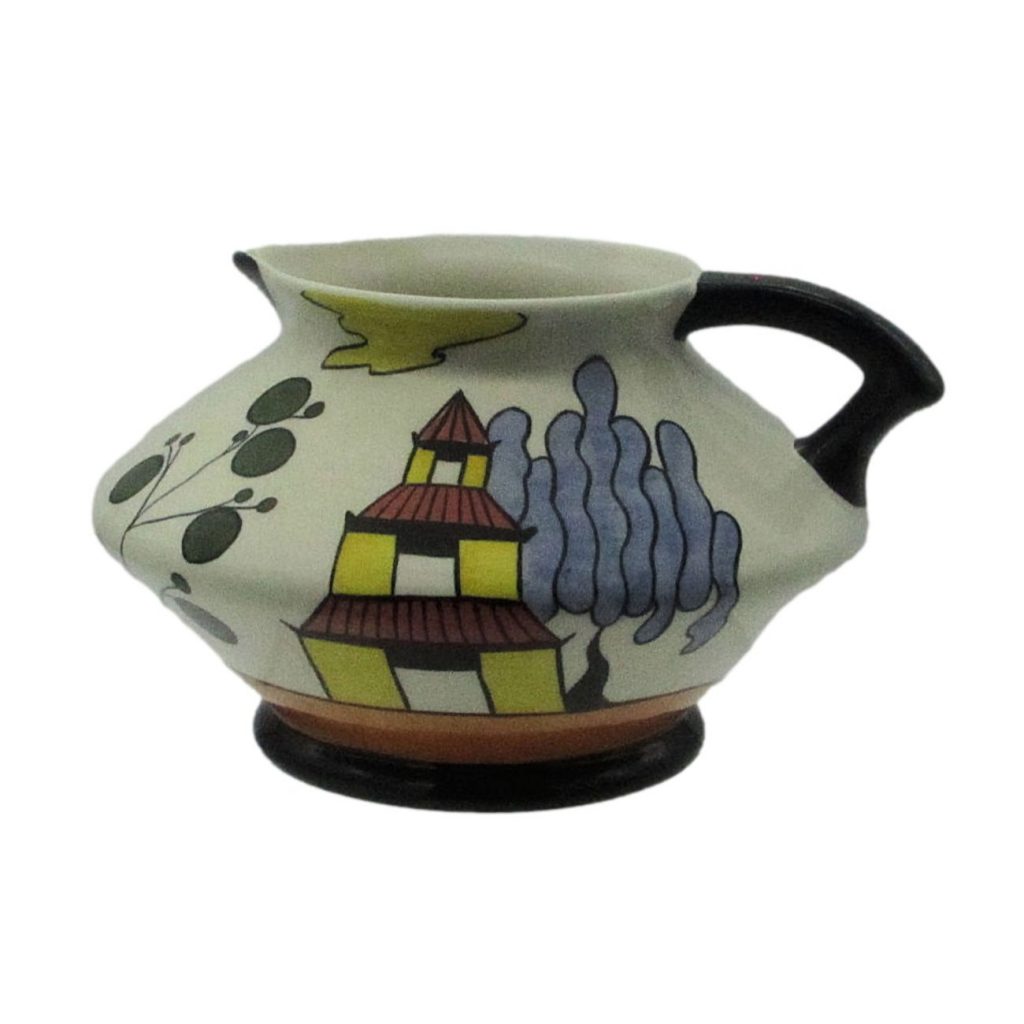Pagoda Garden Design Squat Jug Lorna Bailey - Stoke Art Pottery